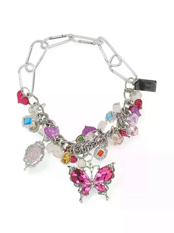 CHOPOVA LOWENA Fly My Love Charm-detail Necklace - Silver