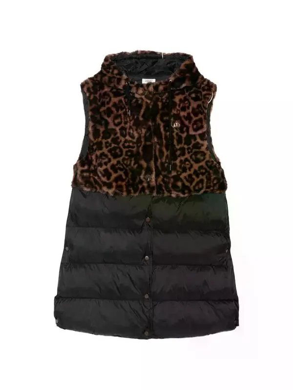 Liu Jo Leopard-print Panel Quilted Gilet