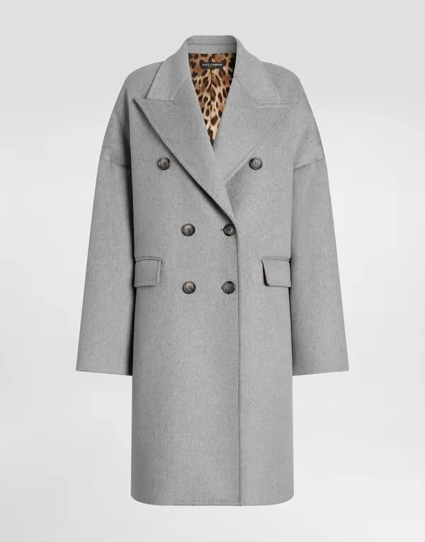Dolce & Gabbana Double-breasted Cashmere Coat Collection Gray