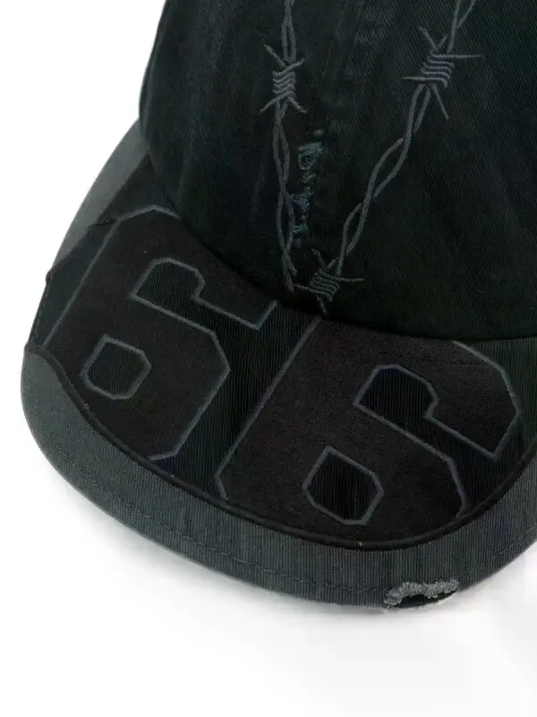 VANS X Slam Jam Barbed-wire Distressed Baseball Cap