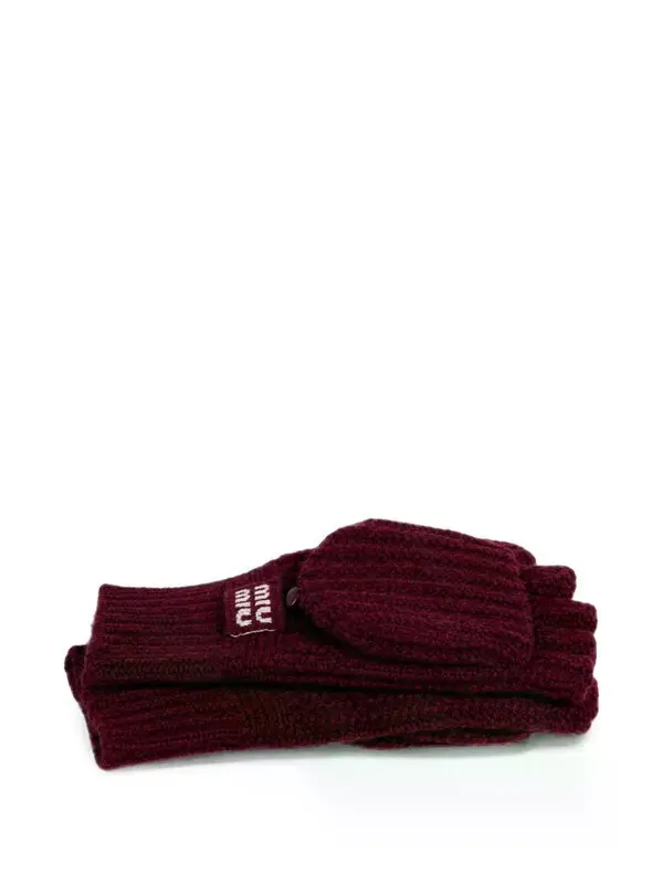 Miu Miu Wool And Cashmere Fingerless Gloves - Red