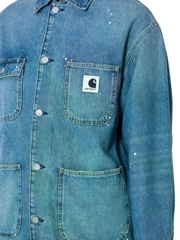 Carhartt Work In Progress Og Michigan Paint-splatter Denim Jacket
