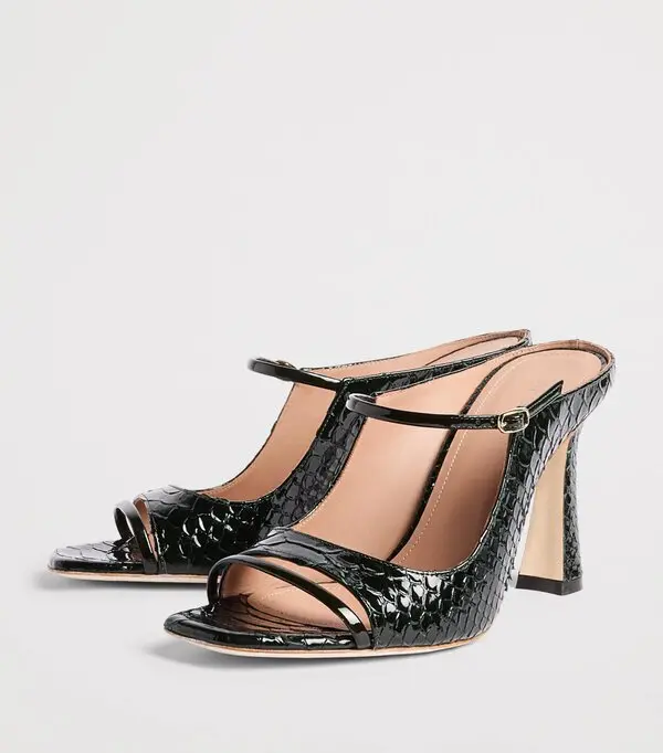MALONE SOULIERS Croc-embossed Leather Rania Heeled Mules 90
