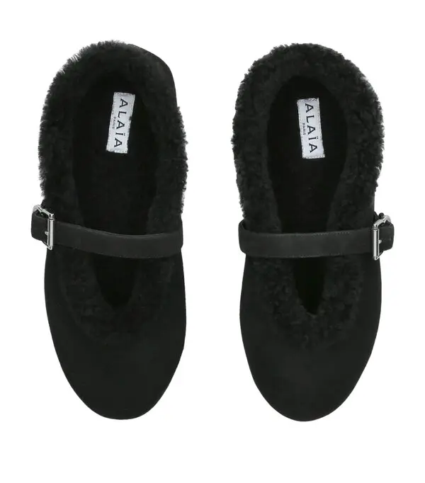 Alaïa Shearling Ballet Flats