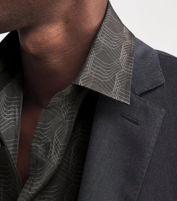 Corneliani Silk Geometric Print Shirt