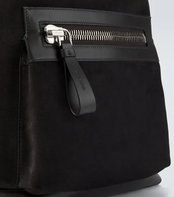 TOM FORD Buckley Leather-trimmed Suede Backpack