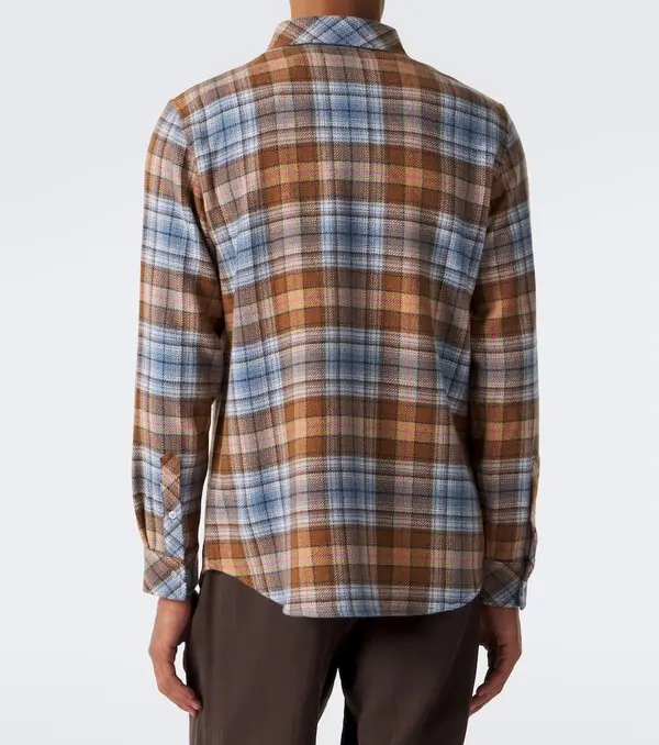 GOD'S TRUE CASHMERE Nomad Plaid Cashmere Shirt With Moonstones
