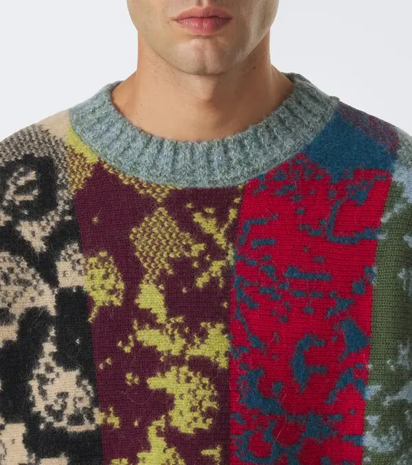 Dries Van Noten Patchwork Wool And Alpaca-blend Sweater