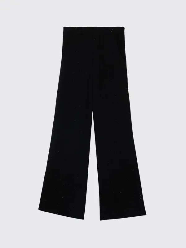 TWINSET High-waisted Straight-leg Knit Pants In Viscose Blend
