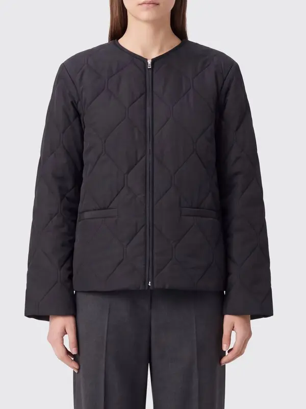 JIL SANDER Quilted Short Puffer Jacket In Polyester With Crew Neck - Black