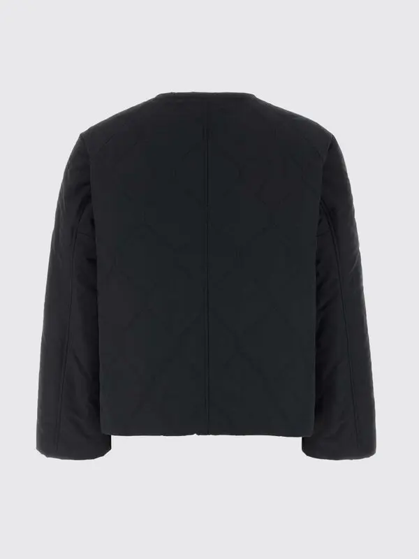 JIL SANDER Quilted Short Puffer Jacket In Polyester With Crew Neck - Black