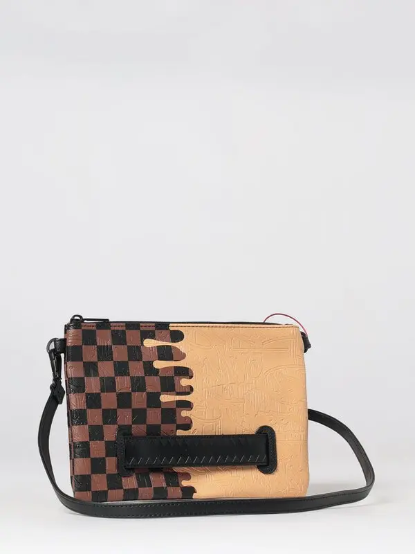 SPRAYGROUND Henny Melt Mini Check Pattern Coated Cotton Crossbody Bag - Camel