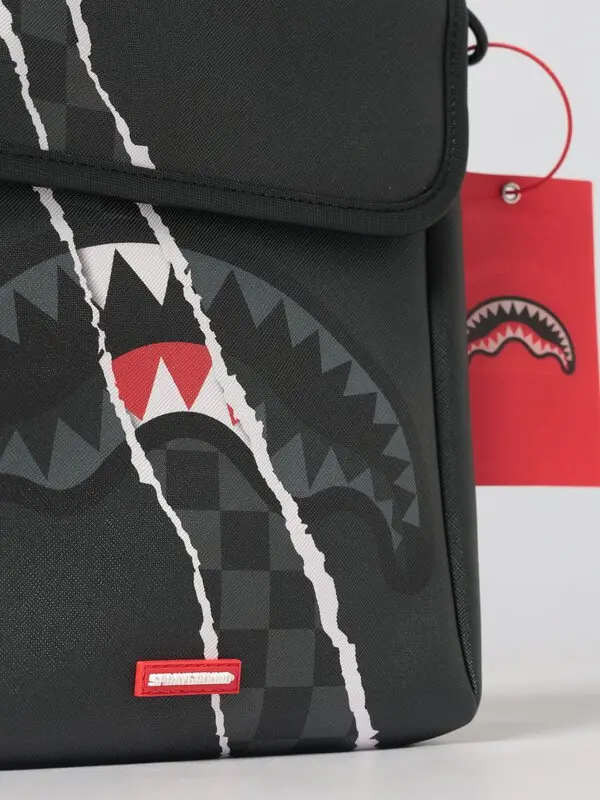 SPRAYGROUND Logo Print Coated Cotton Crossbody Bag With Flap Closure