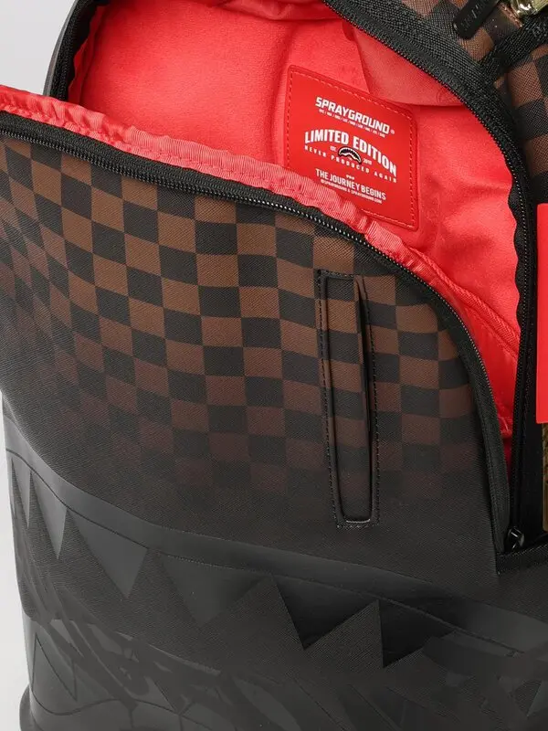 SPRAYGROUND Checkerboard Pattern Coated Cotton Backpack With Laptop Pocket