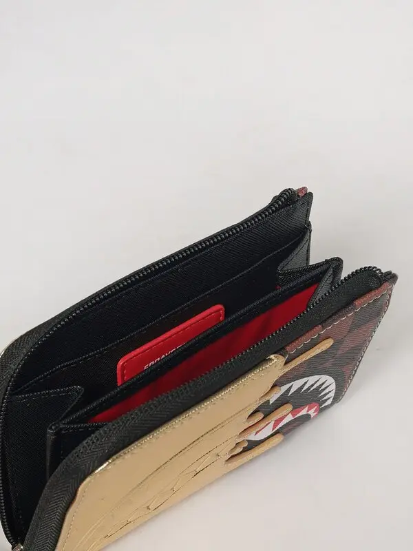 SPRAYGROUND Zip Wallet In Coated Cotton With Two-tone Check Pattern