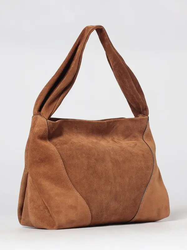 GIANNI CHIARINI Suria Leather And Suede Shoulder Bag With Zip Closure - Brown