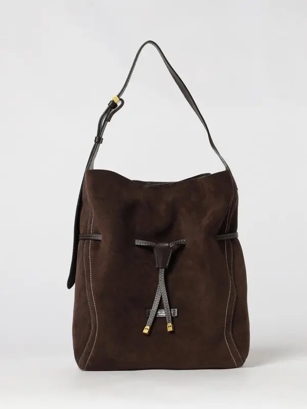GIANNI CHIARINI Sienna Leather And Suede Shoulder Bag With Drawstring - Brown