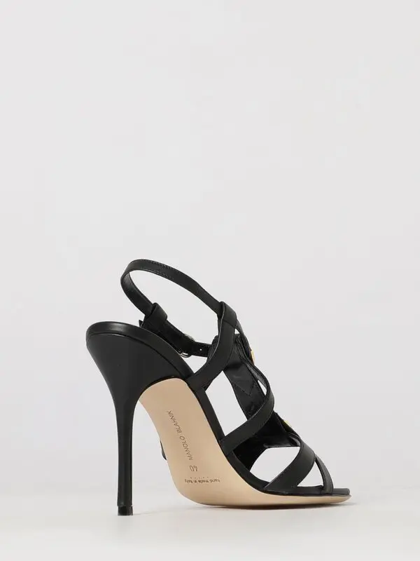 Manolo Blahnik Giza Embroidered Nappa Leather Stiletto Sandals