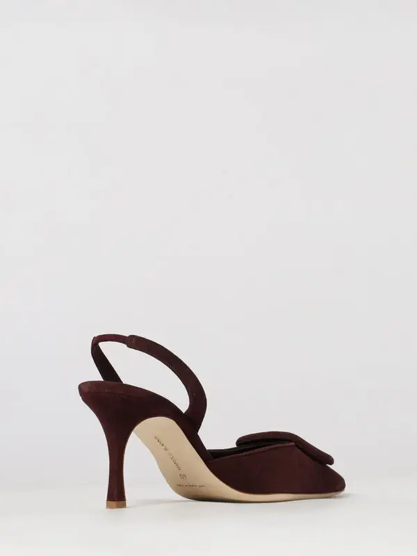 Manolo Blahnik Maysli Suede Slingback Pumps With Mid Heel