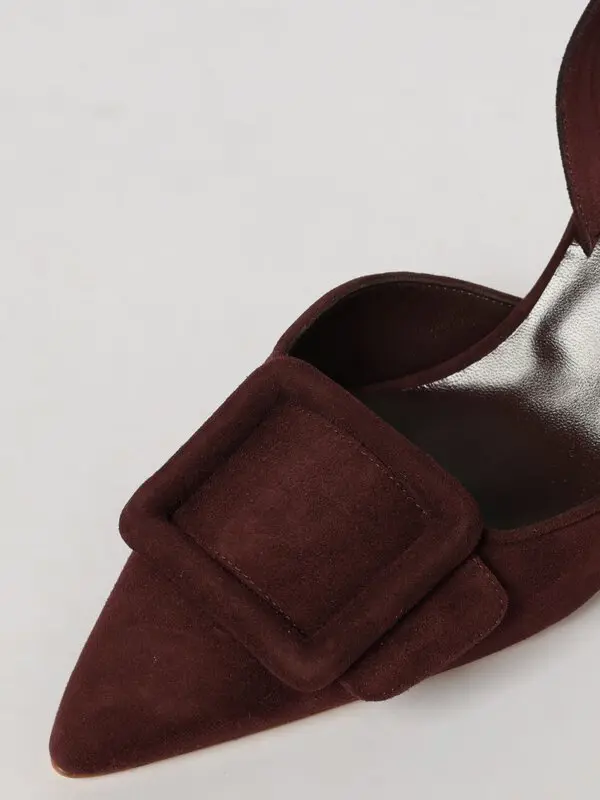 Manolo Blahnik Maysli Suede Slingback Pumps With Mid Heel
