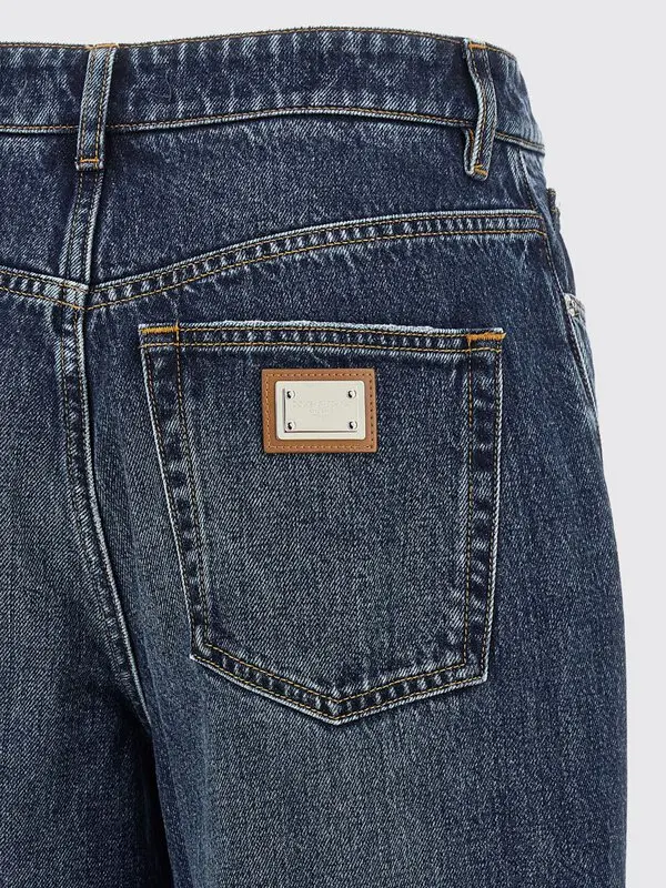 Dolce & Gabbana High-waisted Wide-leg Jeans In Cotton Denim
