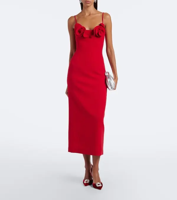 Amina Muaddi Camelia Embellished Velvet Slingback Pumps