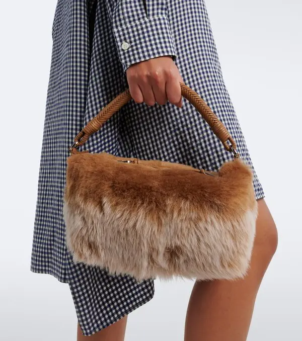 Loewe Cala Mini Shearling Top-handle Bag