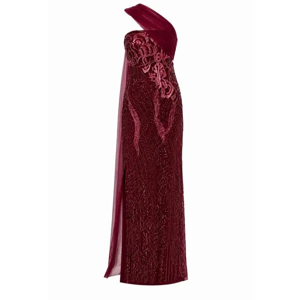 RAISHMA Natalia Plum Gown - Red