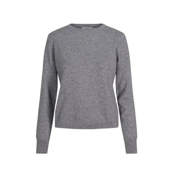 TIRILLM Sasha Basic Cashmere Pullover With Round Neck, River Stone - Grey