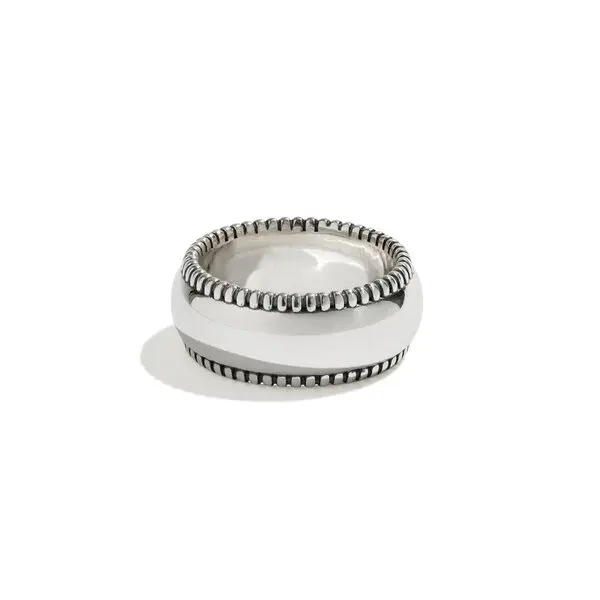 STONE FRUIT Small Disc Ring - Silver