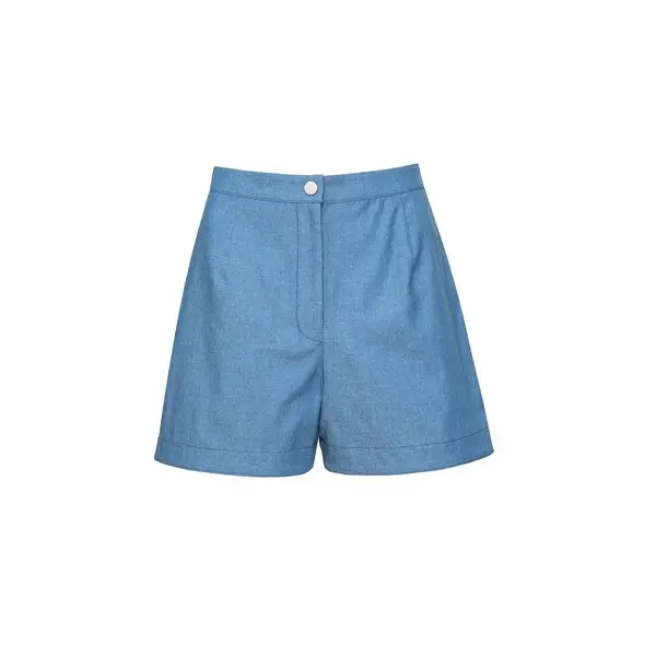 AUDREY VALLENS Piped Detailed Shorts - Blue