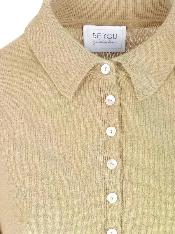 BE YOU Cashmere Polo-collar Sweater