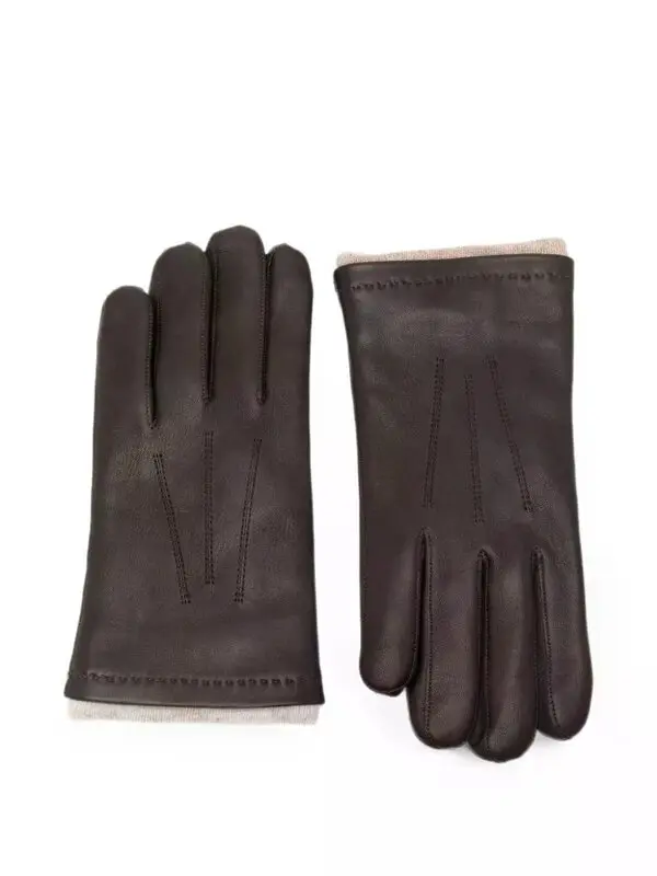 Orciani Topstitched Leather Gloves