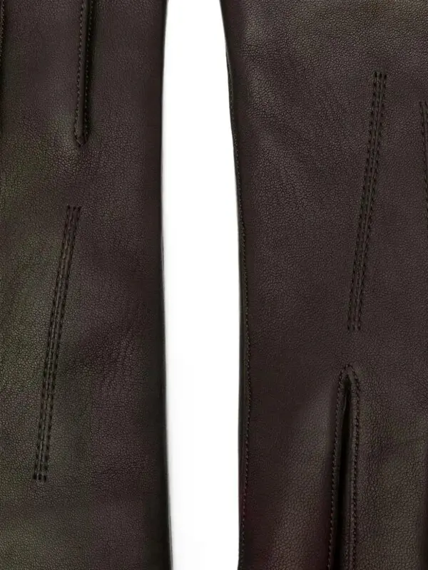 Orciani Topstitched Leather Gloves