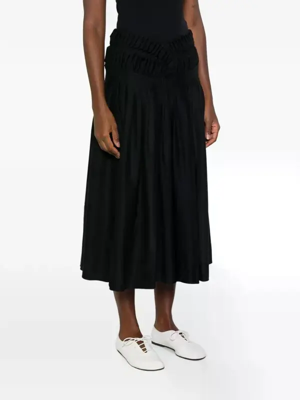 PAULINE DUJANCOURT Smocked Pleated Midi Skirt