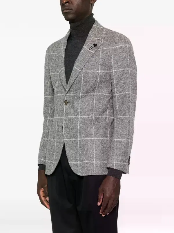 LARDINI Check-pattern Notched-lapel Jacket