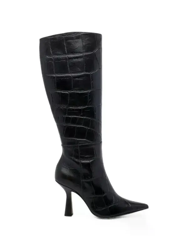 ANGEL ALARCON Croc-effect Knee-high Boots