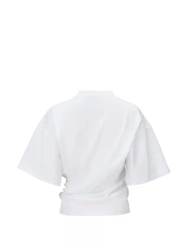 SEEN USERS Suspended-rose Asymmetrical T-shirt - White