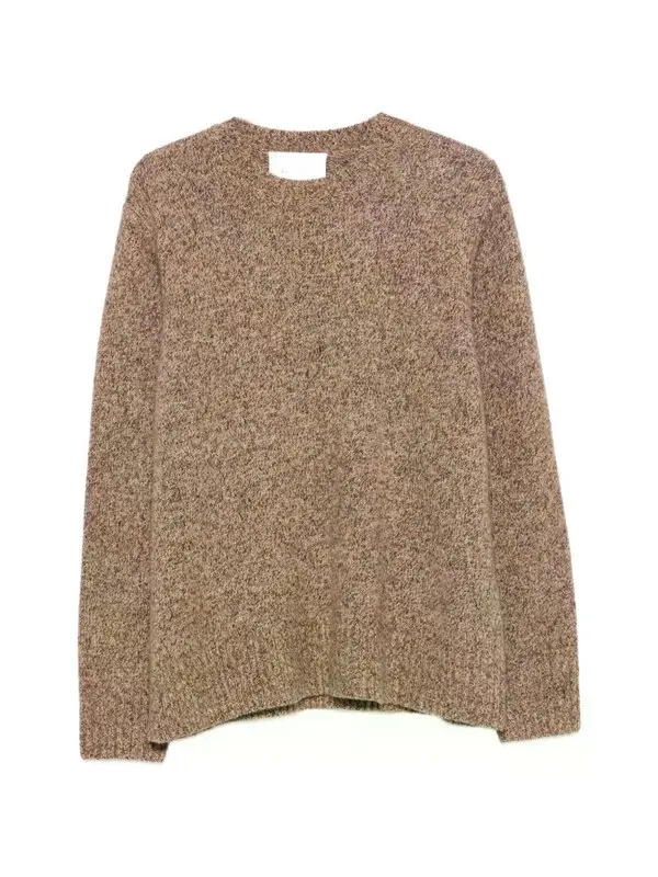 Soft Goat Melange-effect Crew-neck Sweater