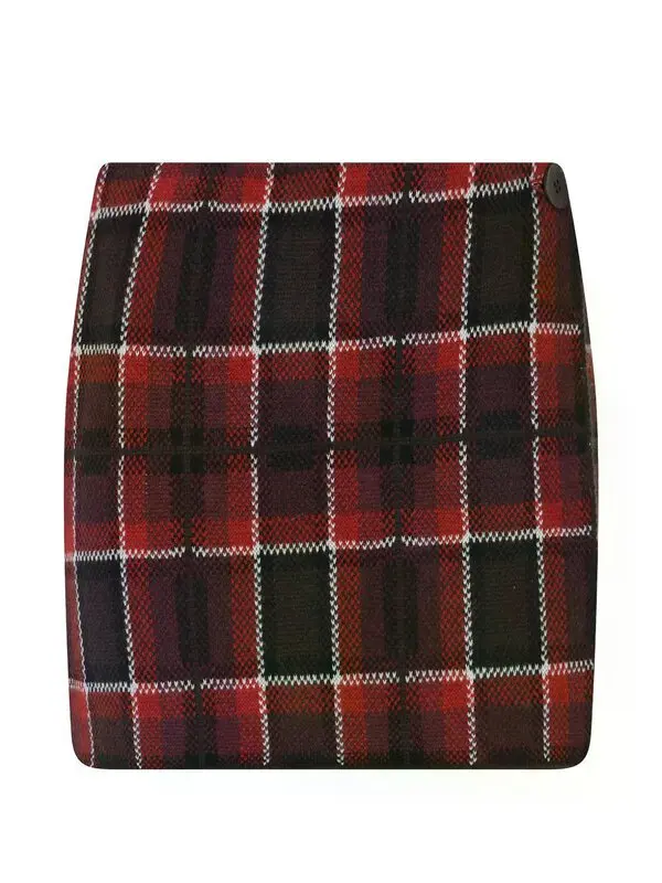 Guest In Residence Check-pattern Knitted Mini Skirt