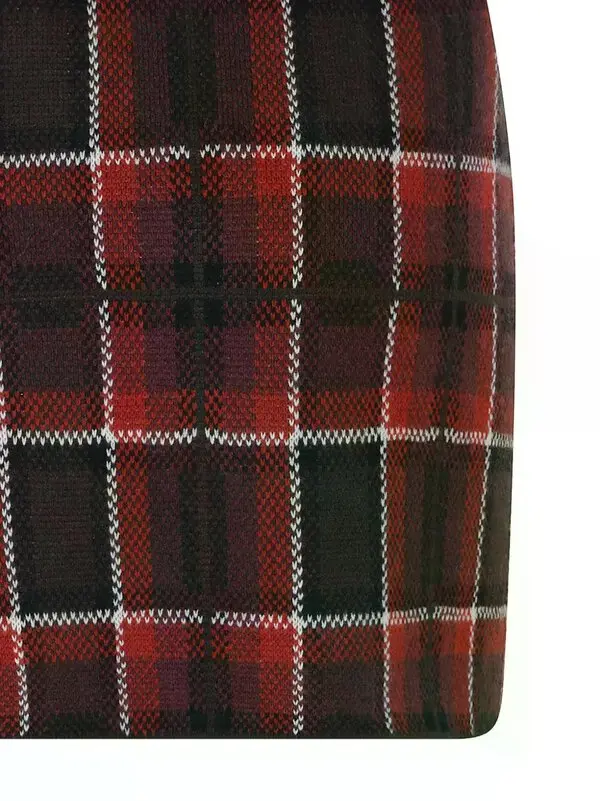 Guest In Residence Check-pattern Knitted Mini Skirt