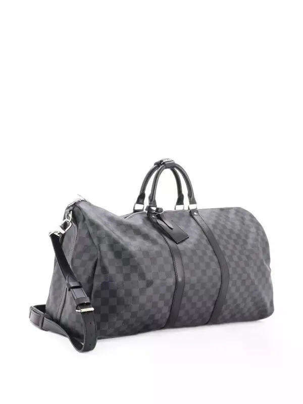 LOUIS VUITTON Keepall Bandouliere Bag Damier Graphite 55 Travel Bag