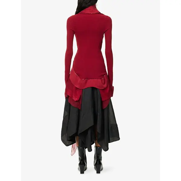 MARC LEBIHAN Fitted Ruffle Woven Jacket