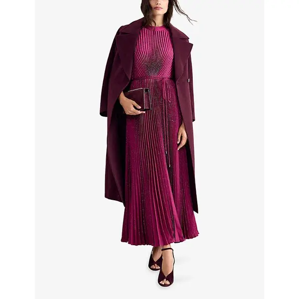 PHASE EIGHT Simara Pleated Woven Maxi Dress
