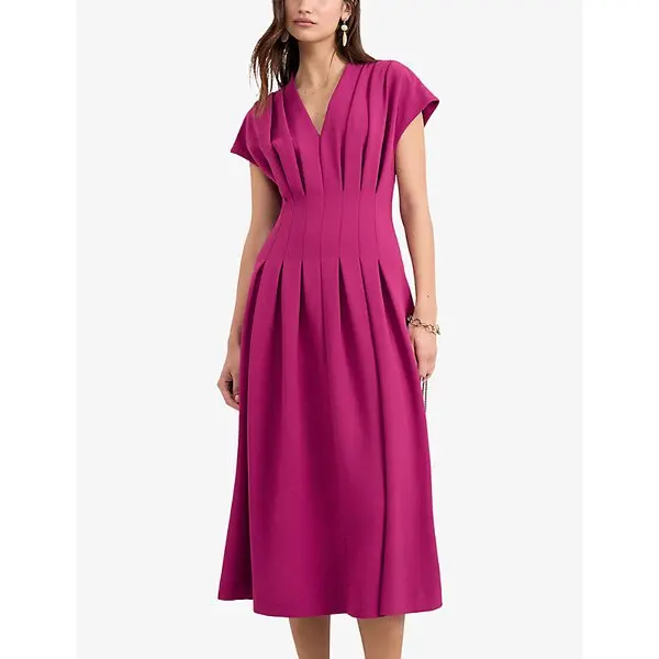 PHASE EIGHT Hanna Cap-sleeve Stretch-woven Midi Dress