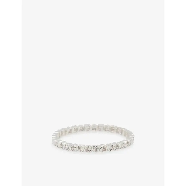 LISA GOZLAN The Heart Flex Sterling -plated Brass And Cubic Zirconia Tennis Bracelet - Silver