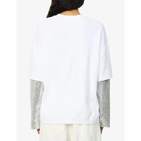 DARKPARK Troy Double-sleeve Cotton-jersey T-shirt - White Silver
