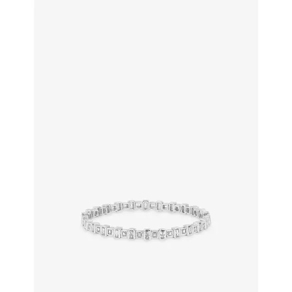 LISA GOZLAN The Duo Flex Sterling -plated Brass And Cubic Zirconia Tennis Bracelet - Silver