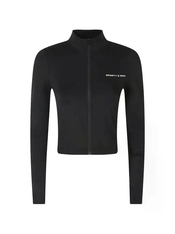 Sporty & Rich Freya Bold Logo-embroidered Zip-up Jacket