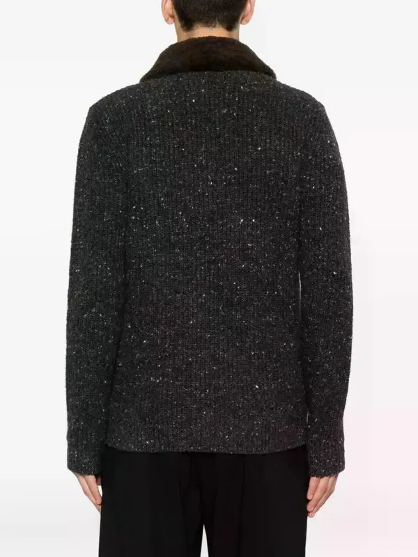 Eleventy Zip-up Ribbed-knit Jacket